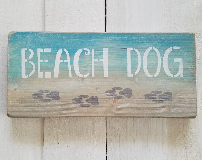 Beach Dog Dog Footprint Dog Lover Gift Beach House Sign - Etsy