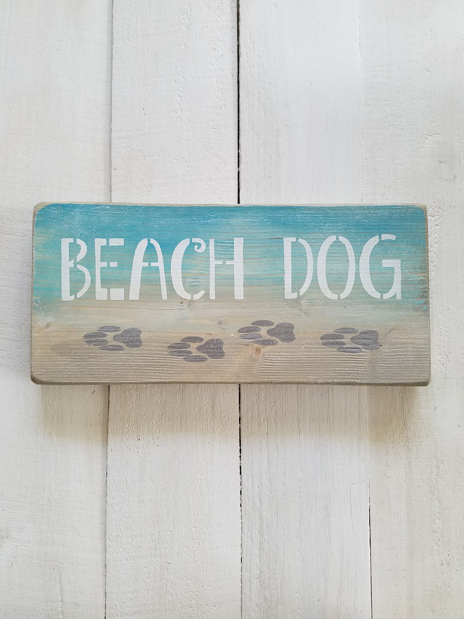 Beach Dog Dog Footprint Dog Lover Gift Beach House Sign - Etsy