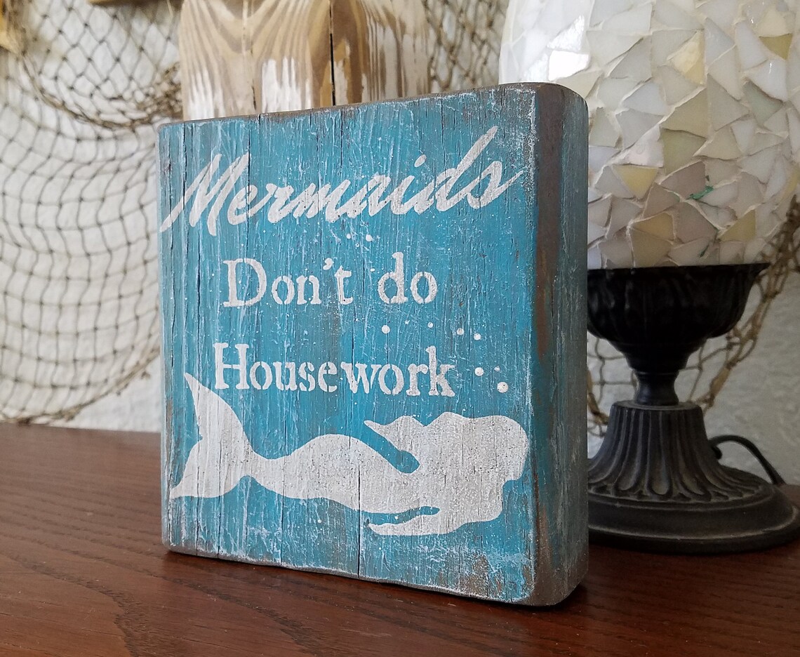 Mermaid Decor Mermaid Block Mermaids Don't Do | Etsy