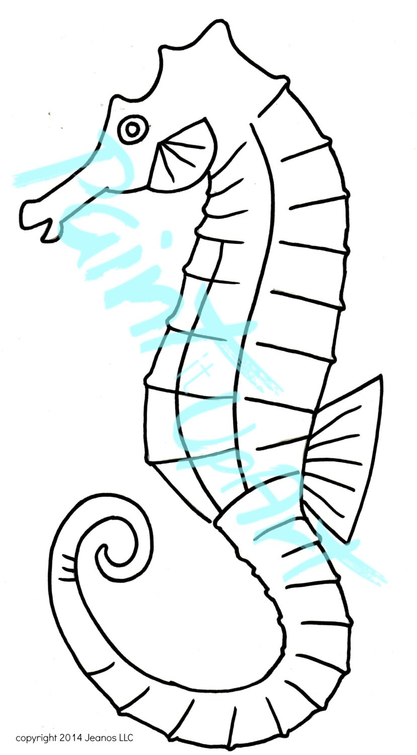 Seahorse Pattern Printable PDF Pattern Instant Download | Etsy Israel