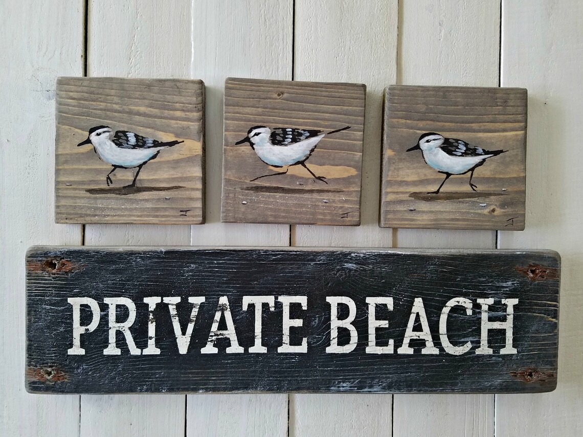 Wall Grouping Private Beach Sign 20 Inch Sign Rustic - Etsy