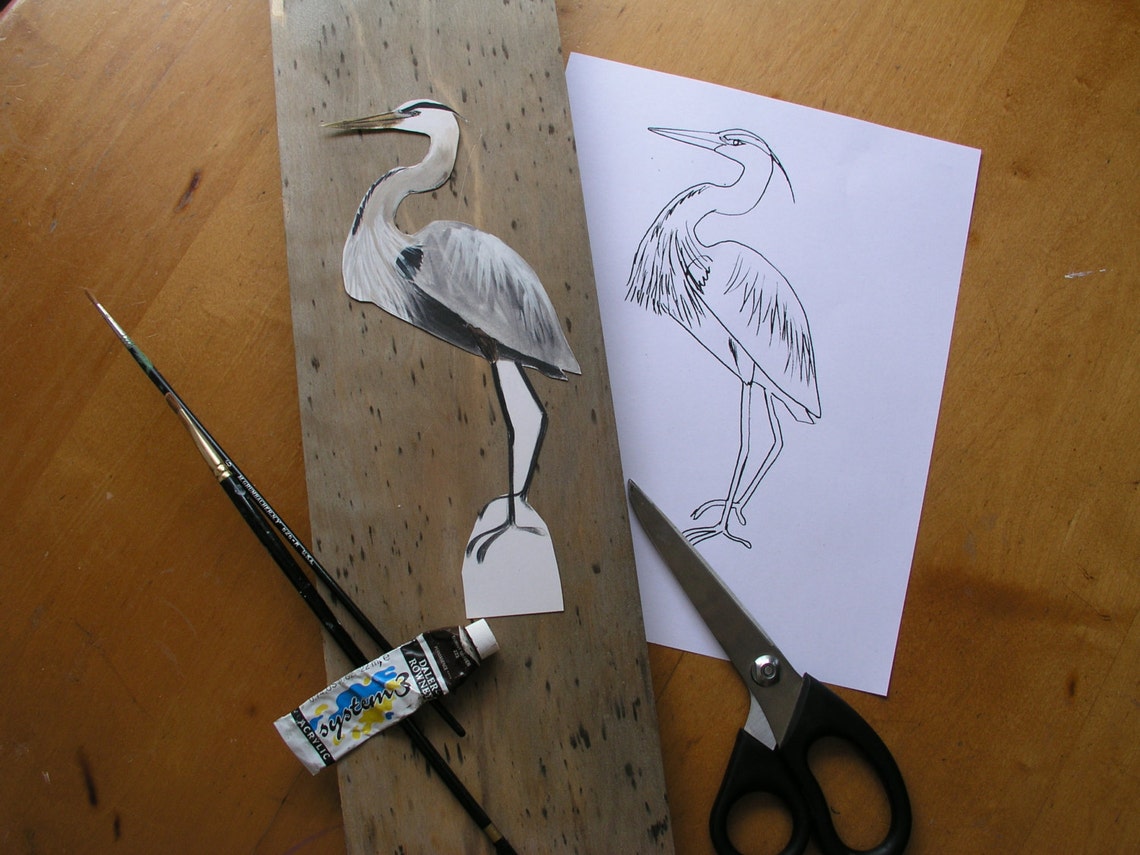 Blue Heron Pattern Printable PDF Paint Pattern Art | Etsy