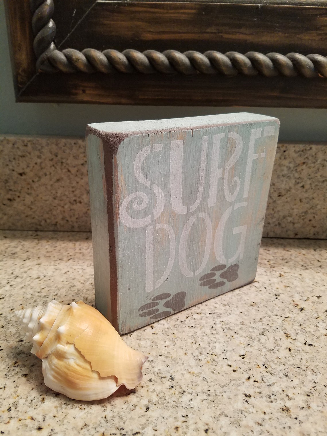 Dog Decor Surf Dog Block Surf Dog Wood Block Painted | Etsy