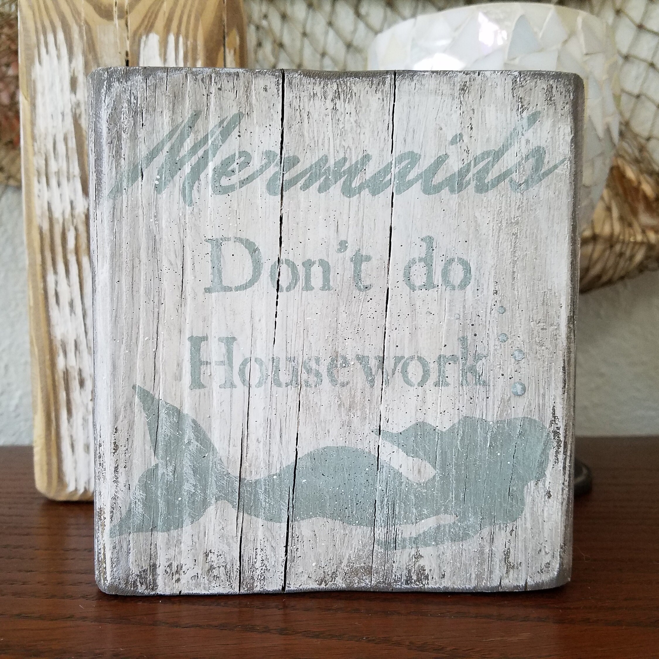 Mermaid decor Mermaid block mermaids don't do | Etsy