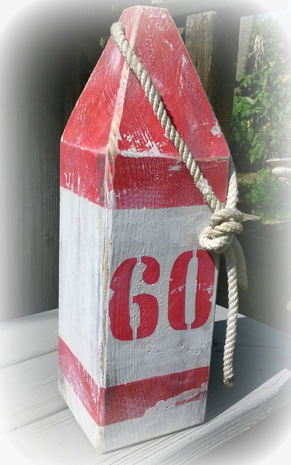 Items similar to Rustic buoy - Extra Large - 18 inches tall - wooden ...