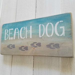 Beach Dog - Dog Footprint - Dog Lover Gift - Beach House Sign - Dog ...