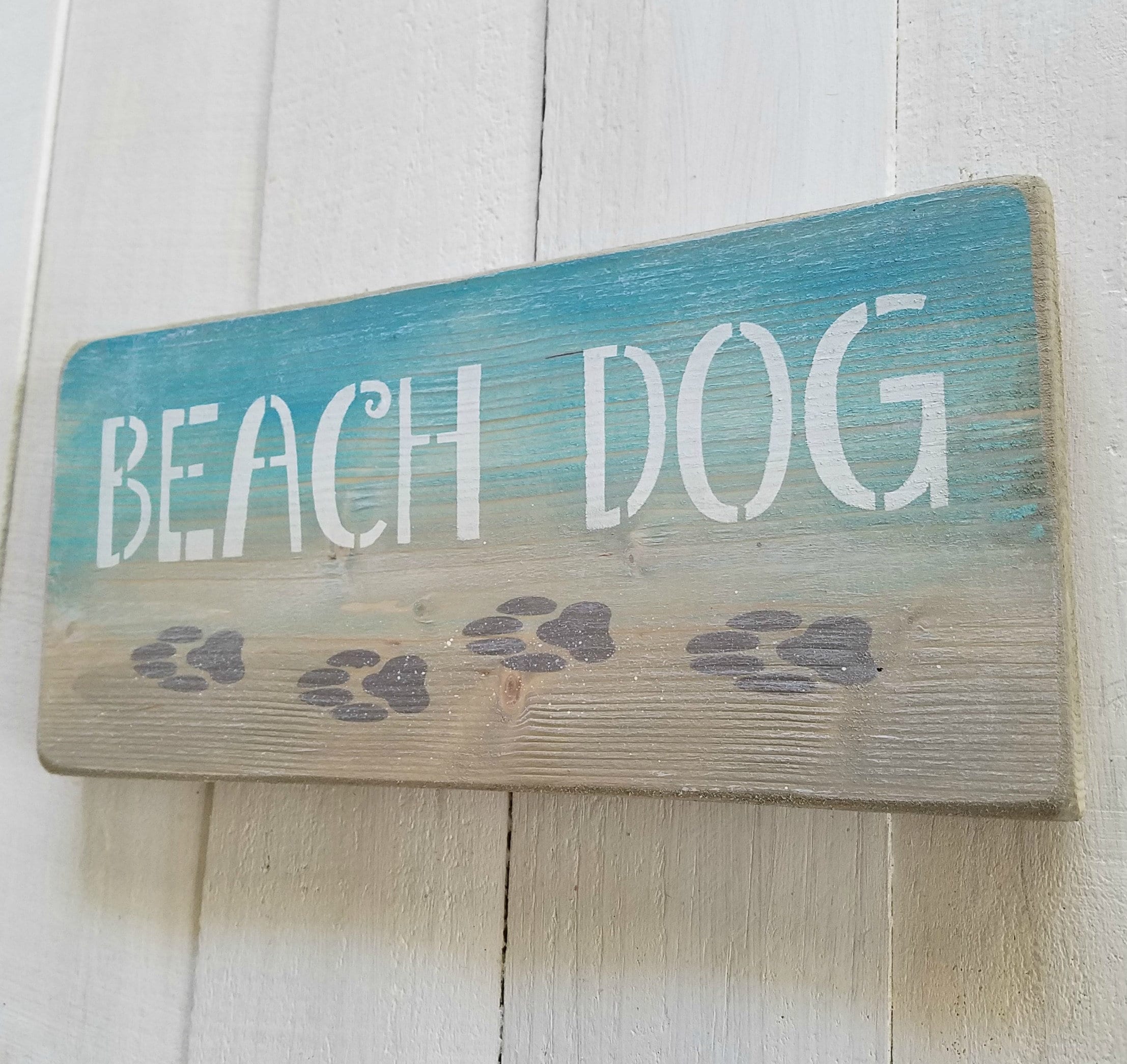 Beach Dog - Dog Footprint - Dog Lover Gift - Beach House Sign - Dog ...