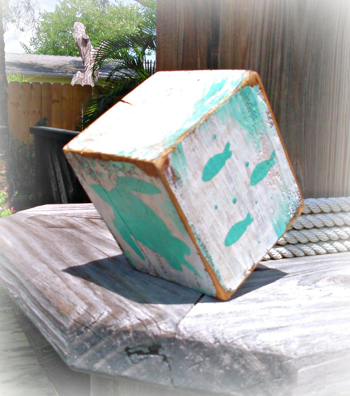 Sea Turtle Block Wooden Block Painted Block Nautical - Etsy