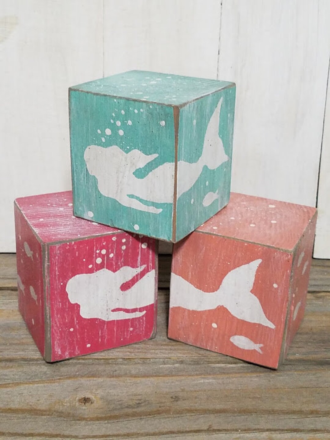 Mermaid Block - Wooden Block - Painted Block - Nautical Decor - Mermaid ...