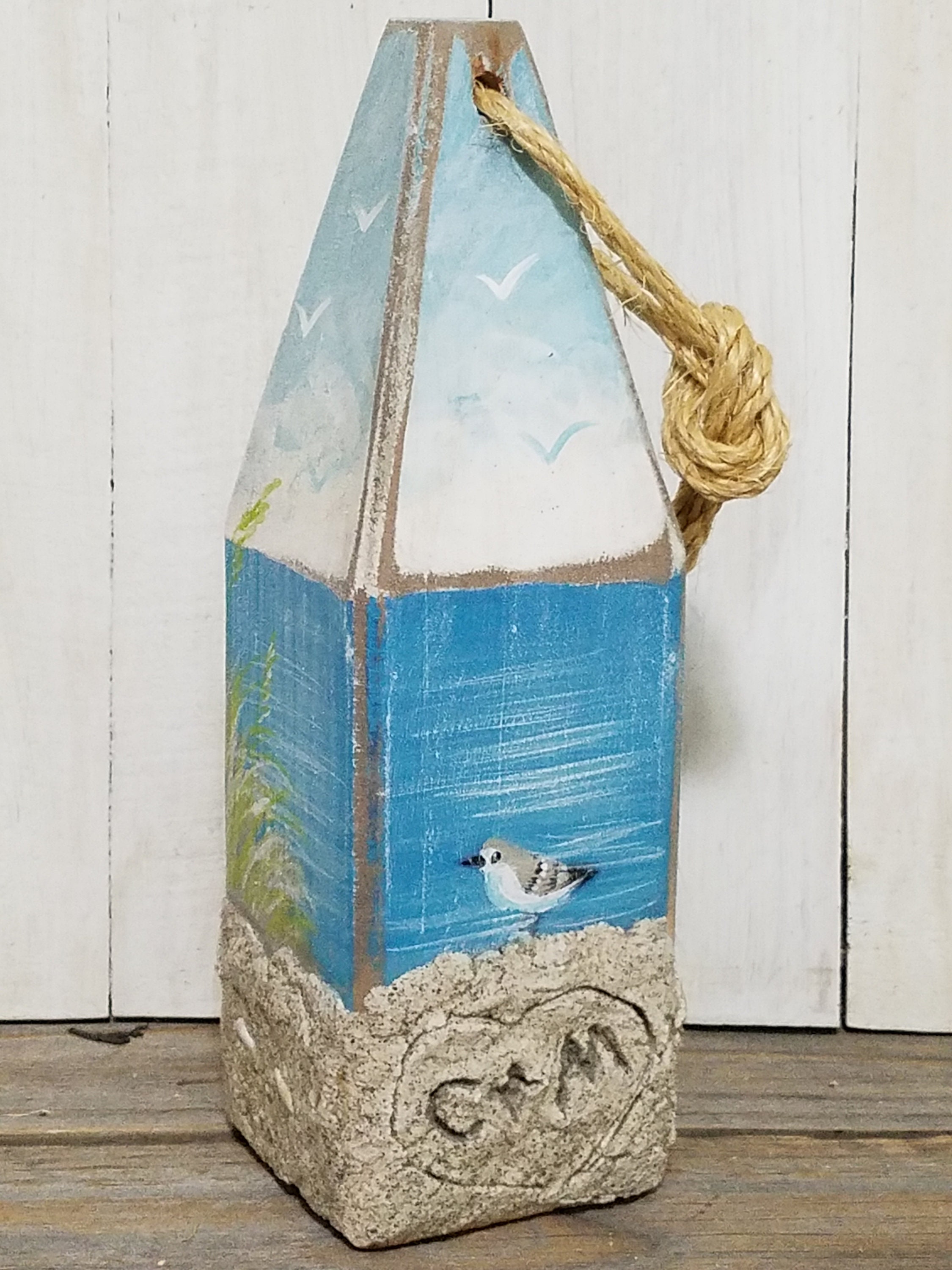 Decorative Buoy - Nautical Buoy - Wooden Buoy - Beach Sand - Hand ...