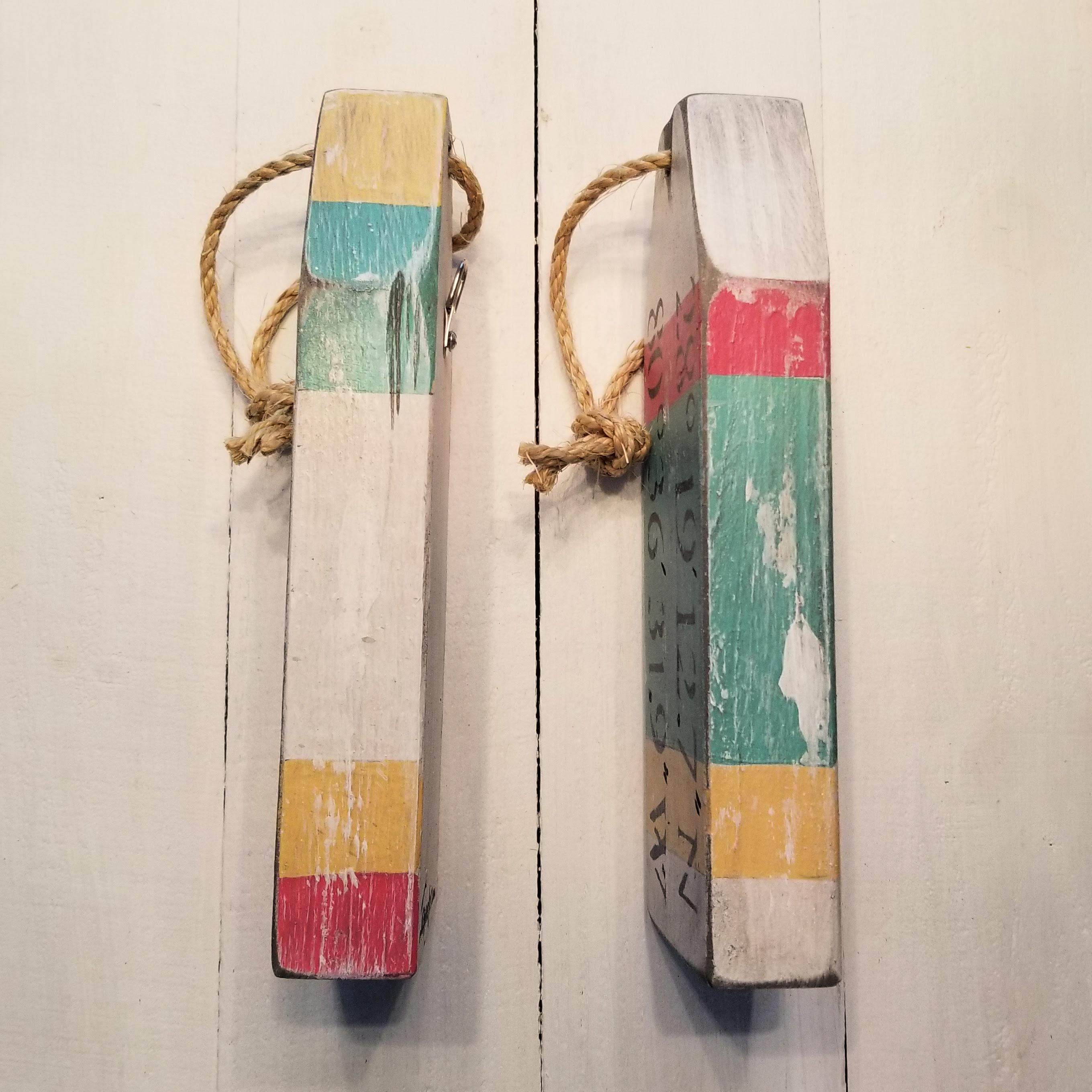House Number or Year and GPS 2x4 Buoy Pair, Wall Hanging and Shelf ...