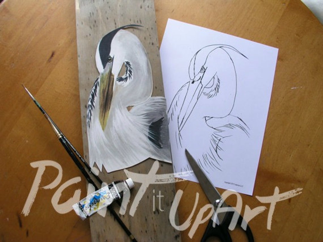 Blue Heron Pattern - Printable PDF - Paint Pattern - Art Template ...