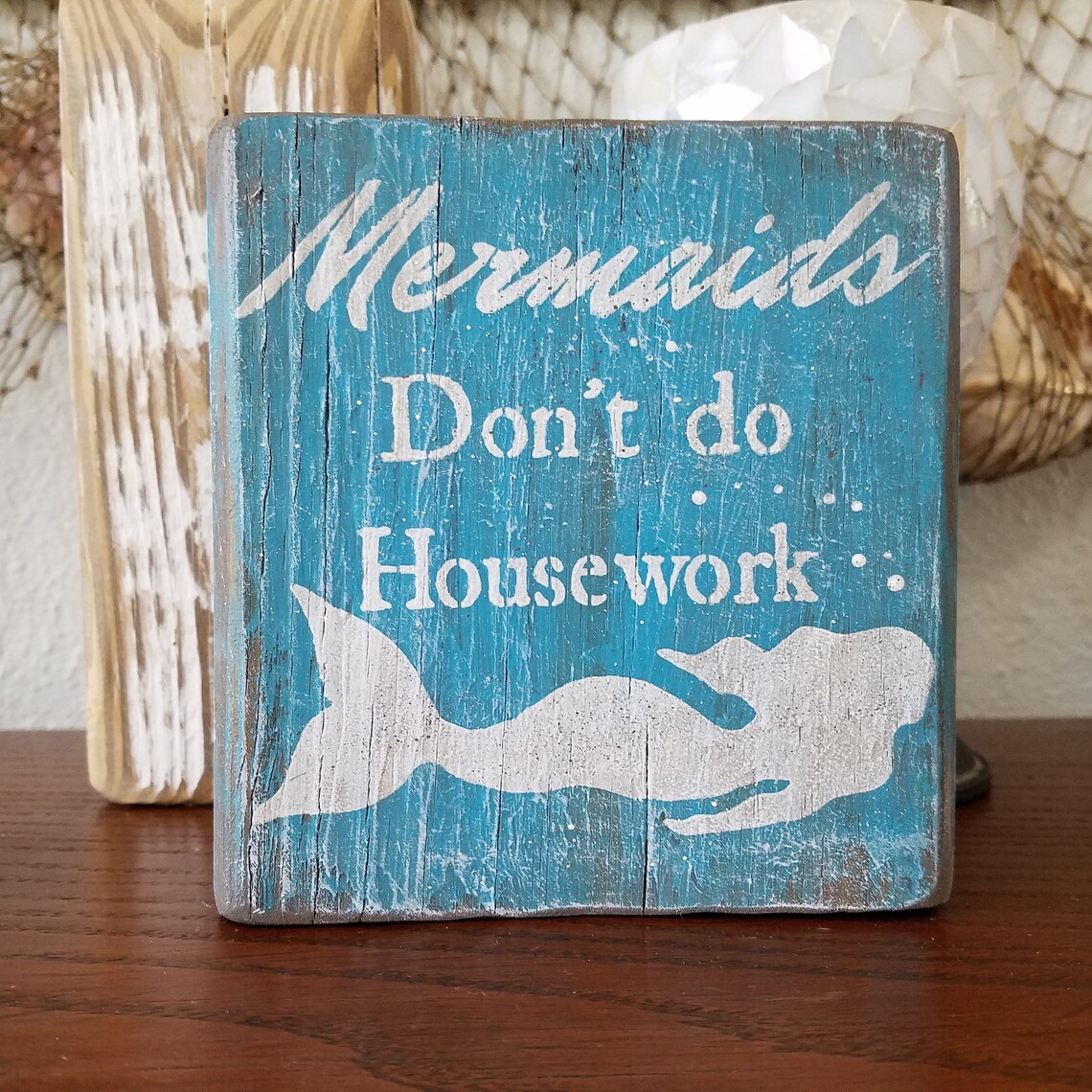 Mermaid Decor Mermaid Block Mermaids Don't Do | Etsy