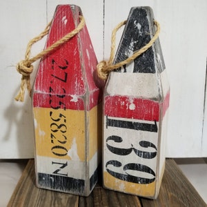 House Number Buoy - Latitude Longitude - Pair of Wooden Buoys - Classic ...