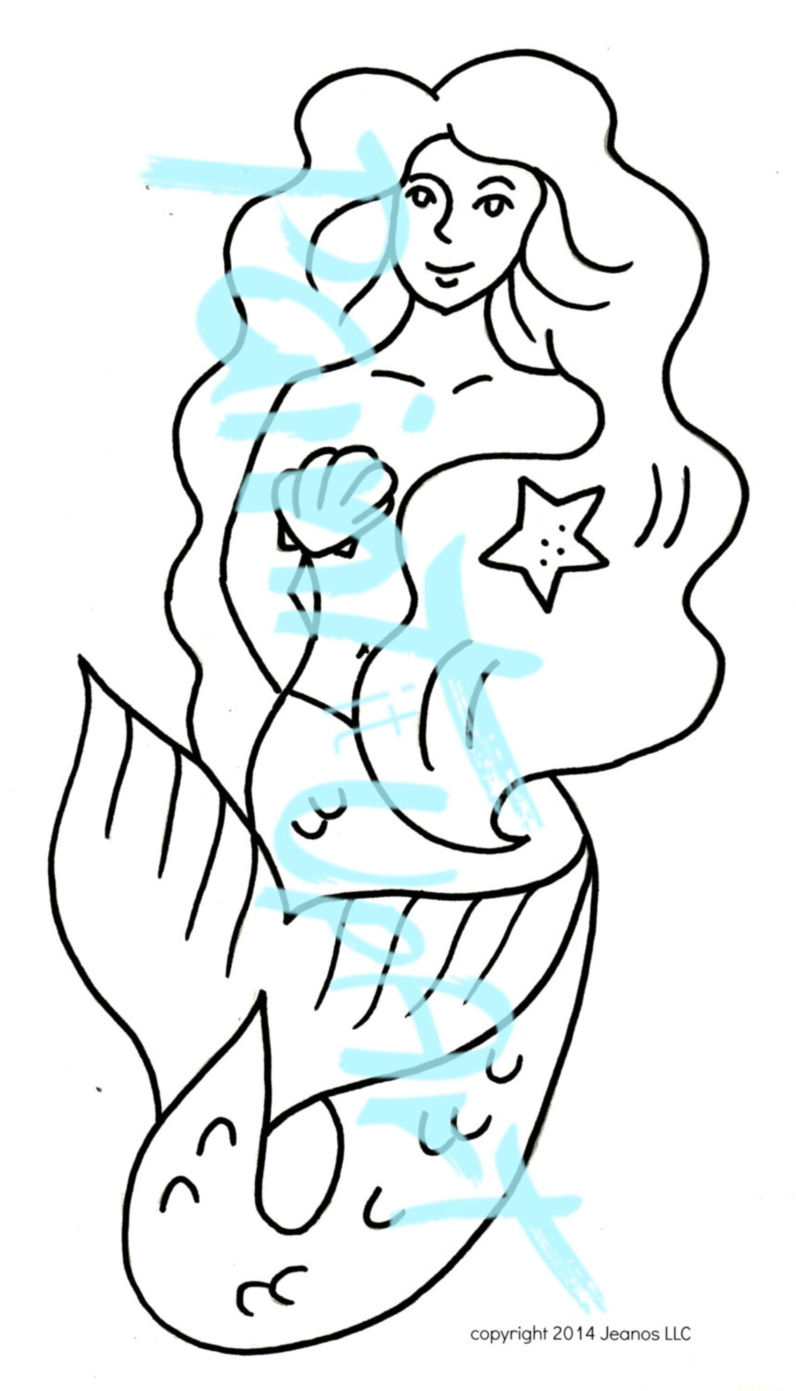 Mermaid Pattern Printable PDF Nstant Download Art - Etsy