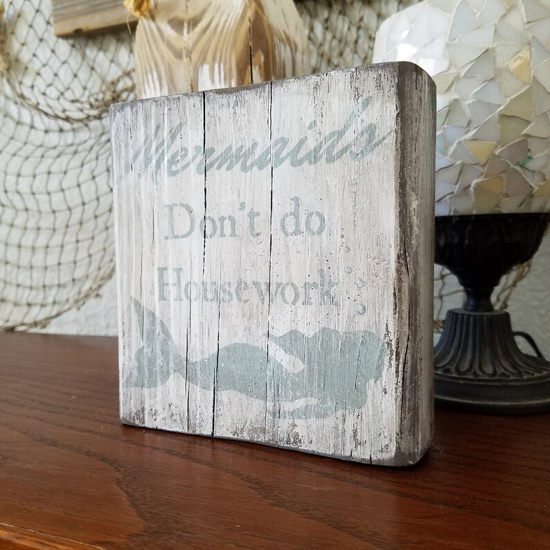 Mermaid Decor Mermaid Block Mermaids Don't Do - Etsy