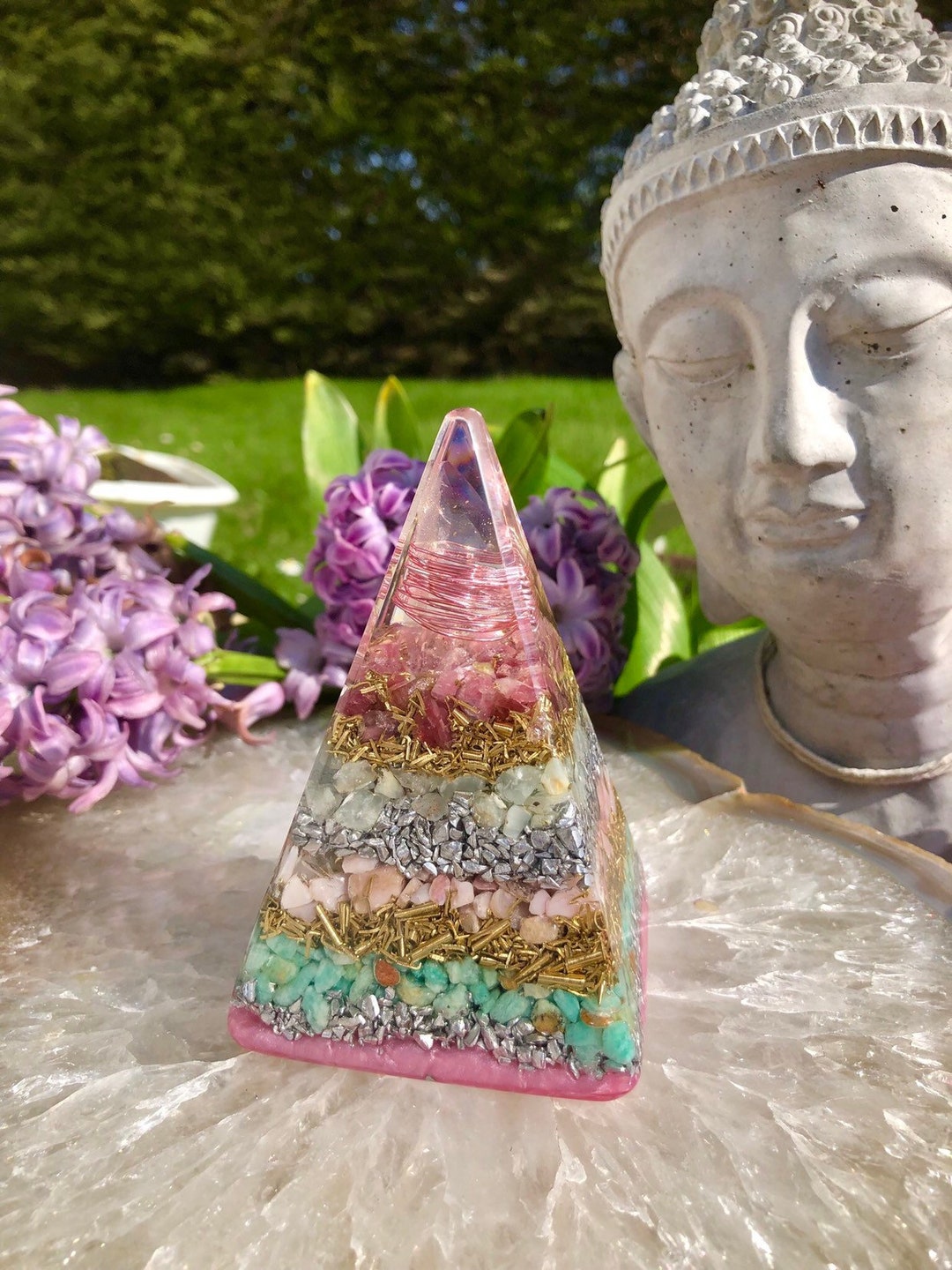Powerful Orgonite® Orgone Pyramid medium 2.75 X 4.25 Inches Heart ...