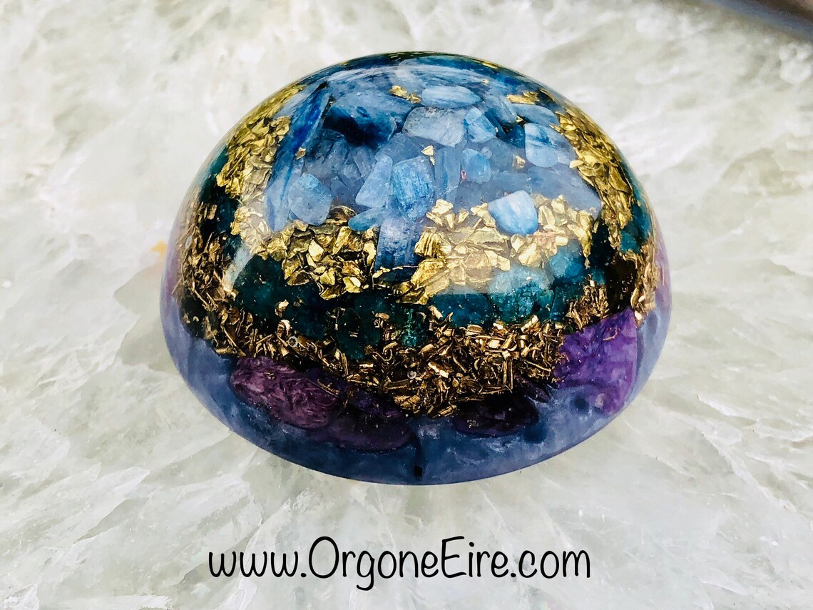 Orgonite® Orgone Dome Blue Kyanite/blue Apatite/charoite - Etsy