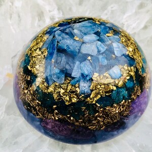 Orgonite® Orgone Dome Blue Kyanite/blue Apatite/charoite FREE WORLDWIDE ...