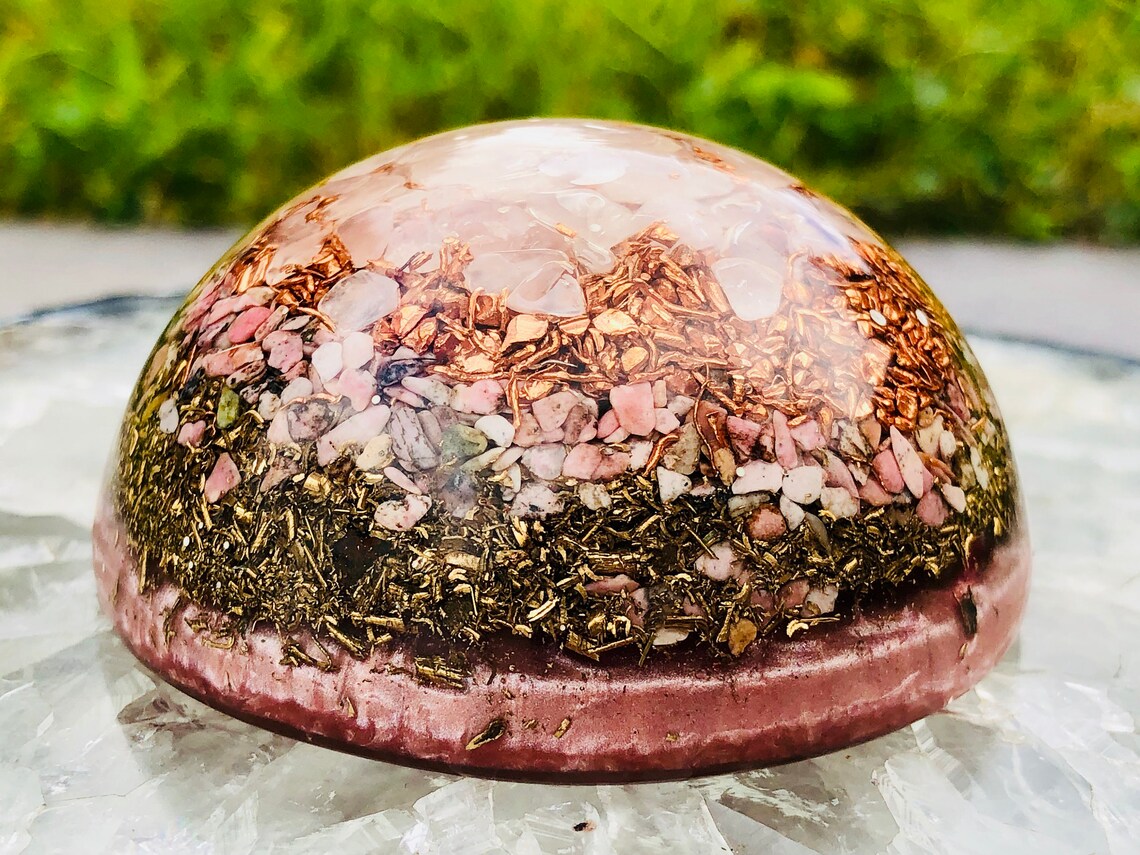 Orgonite® Orgone Dome Rhodonite/rose Quartz FREE WORLDWIDE - Etsy