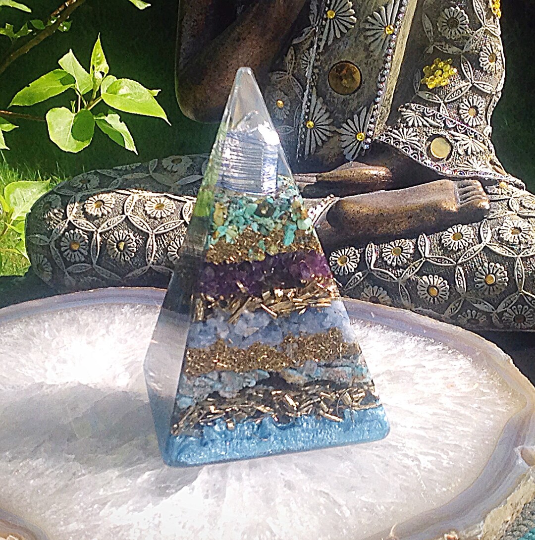 Powerful Orgone Orgonite® Pyramid X Large 3.5 X 6 Inches Calmness FREE ...