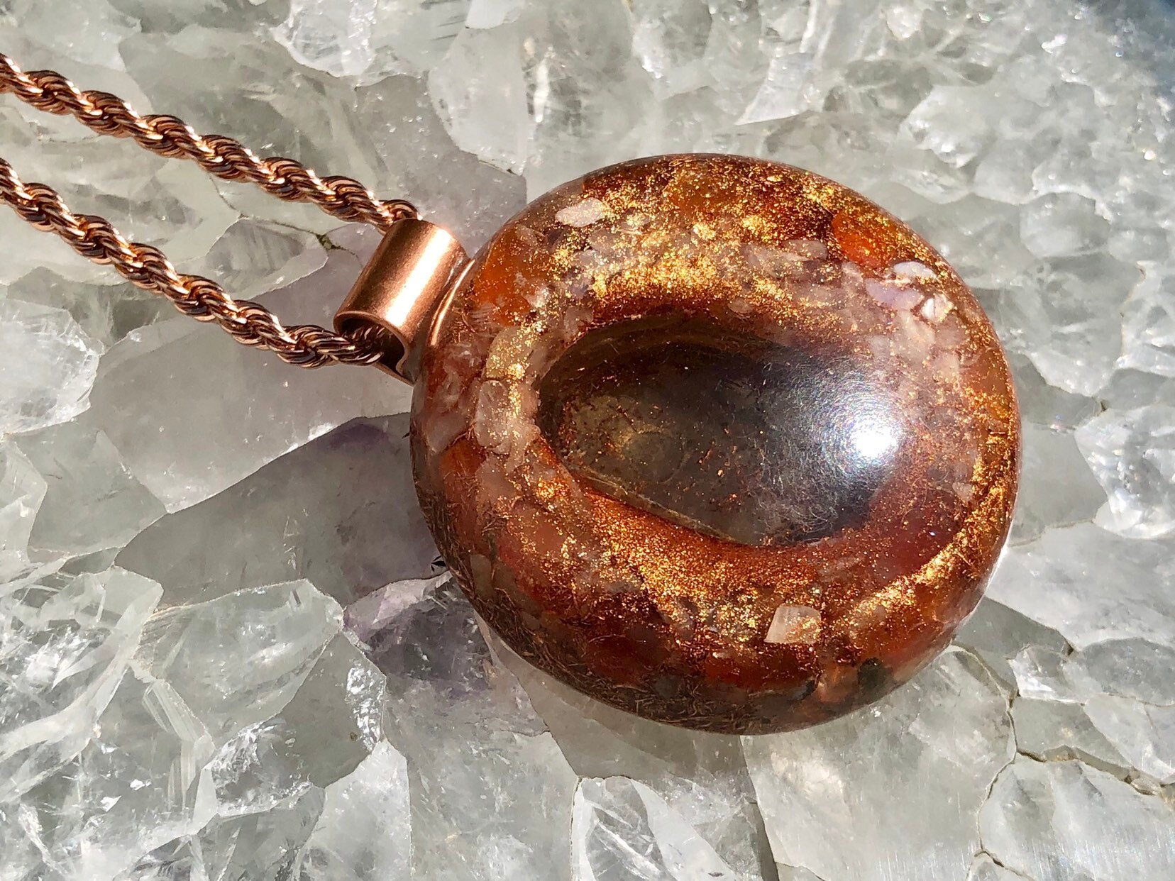 Orgonite® Orgone Pendant (large - 2 Inches) - Red Carnelian/smoky ...