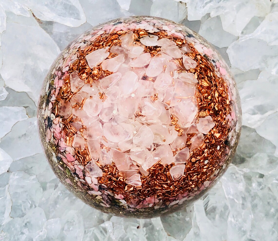 Orgonite® Orgone Dome Rhodonite/Rose Quartz FREE WORLDWIDE | Etsy