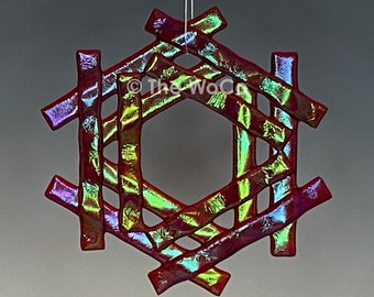PRAISE Clear Iridized Fused Glass Cross Ornament Suncatcher - Etsy