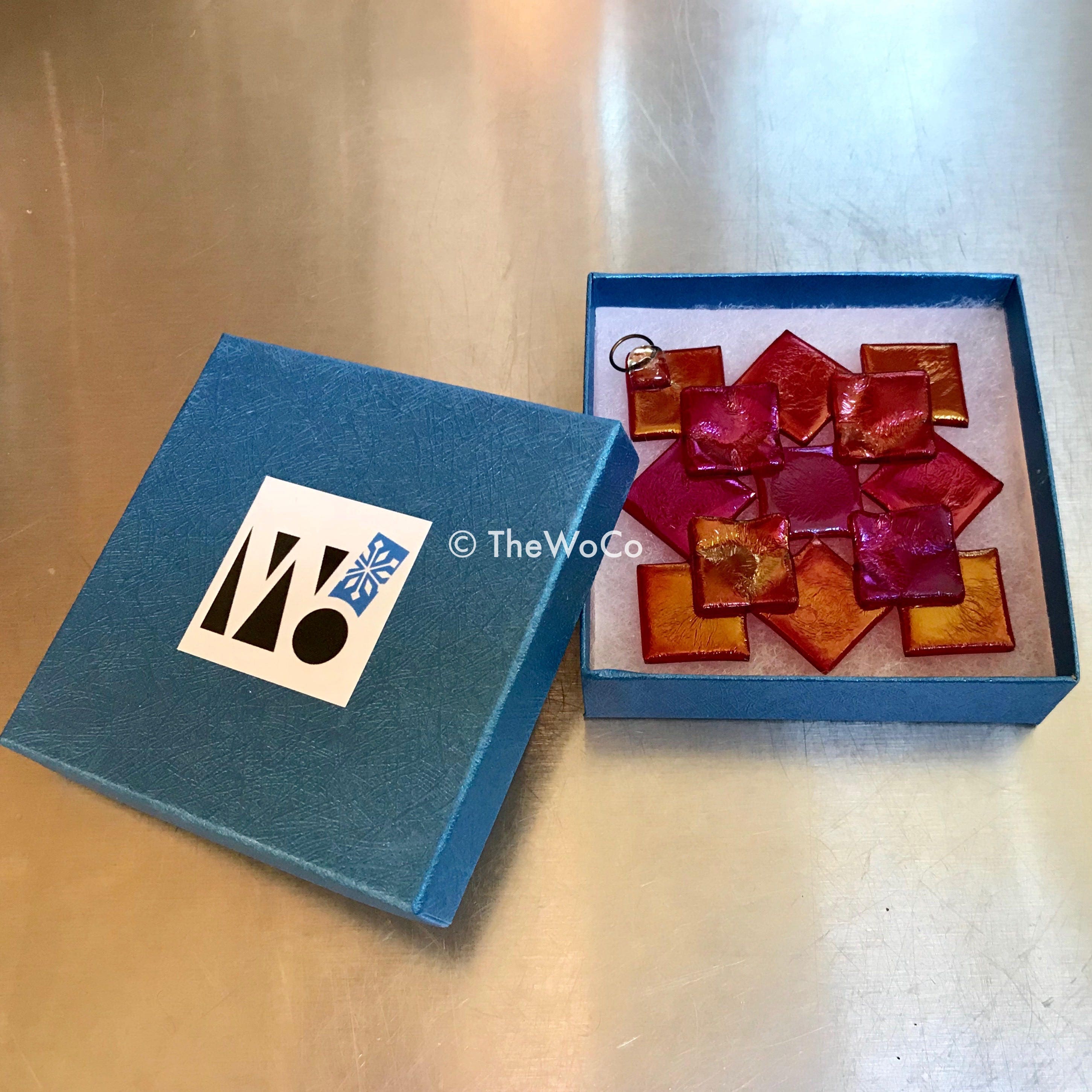 PRISM Red Iridized Snowflake, Fused Glass Ornament Suncatcher - Etsy