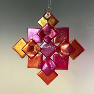 PRISM Red Iridized Snowflake, Fused Glass Ornament Suncatcher - Etsy