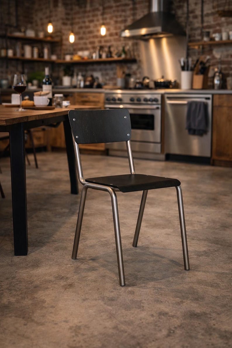 Eclectic Stackable Wooden Chair, Mid Century Modern Patio Dining Chair ...