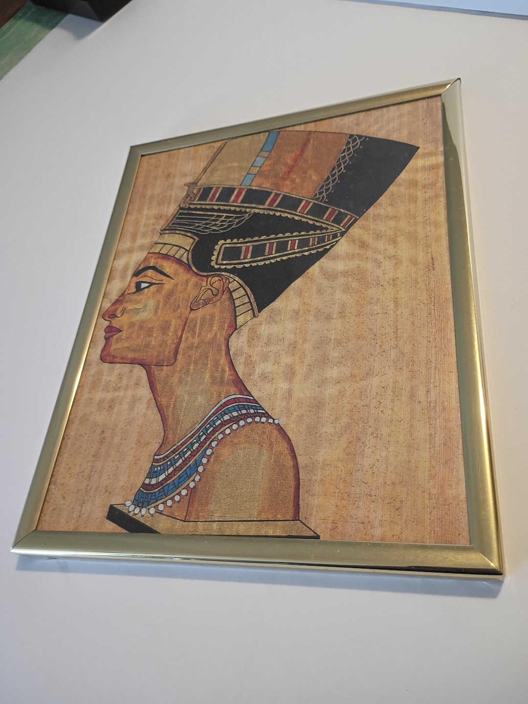 Vintage 1980s Queen Nefertiti Wall Framed Art Painting Picture (8" X 10 ...