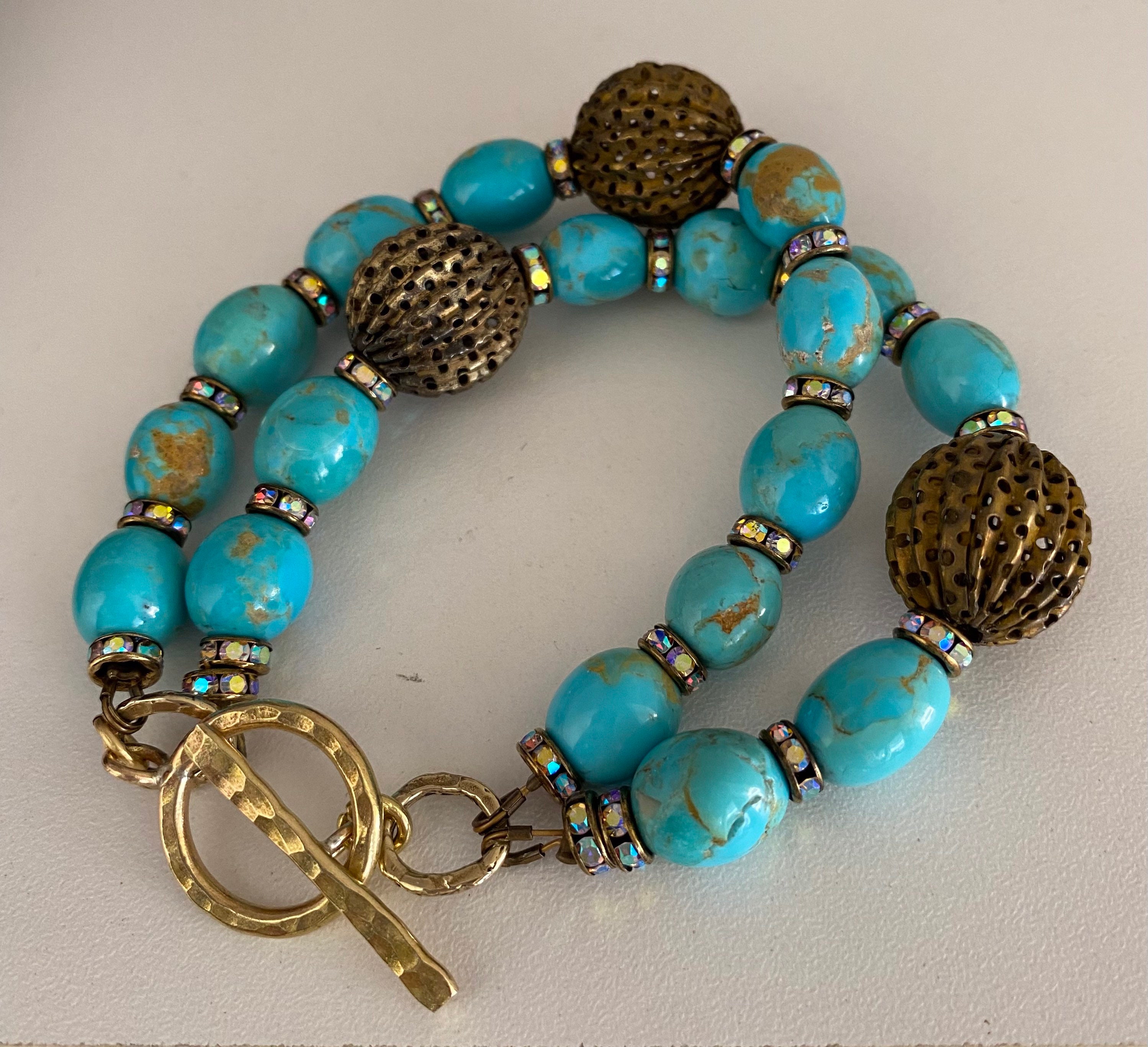 Handmade Beaded Turquoise Bracelet, Bohochic,vintage RM2020 - Etsy