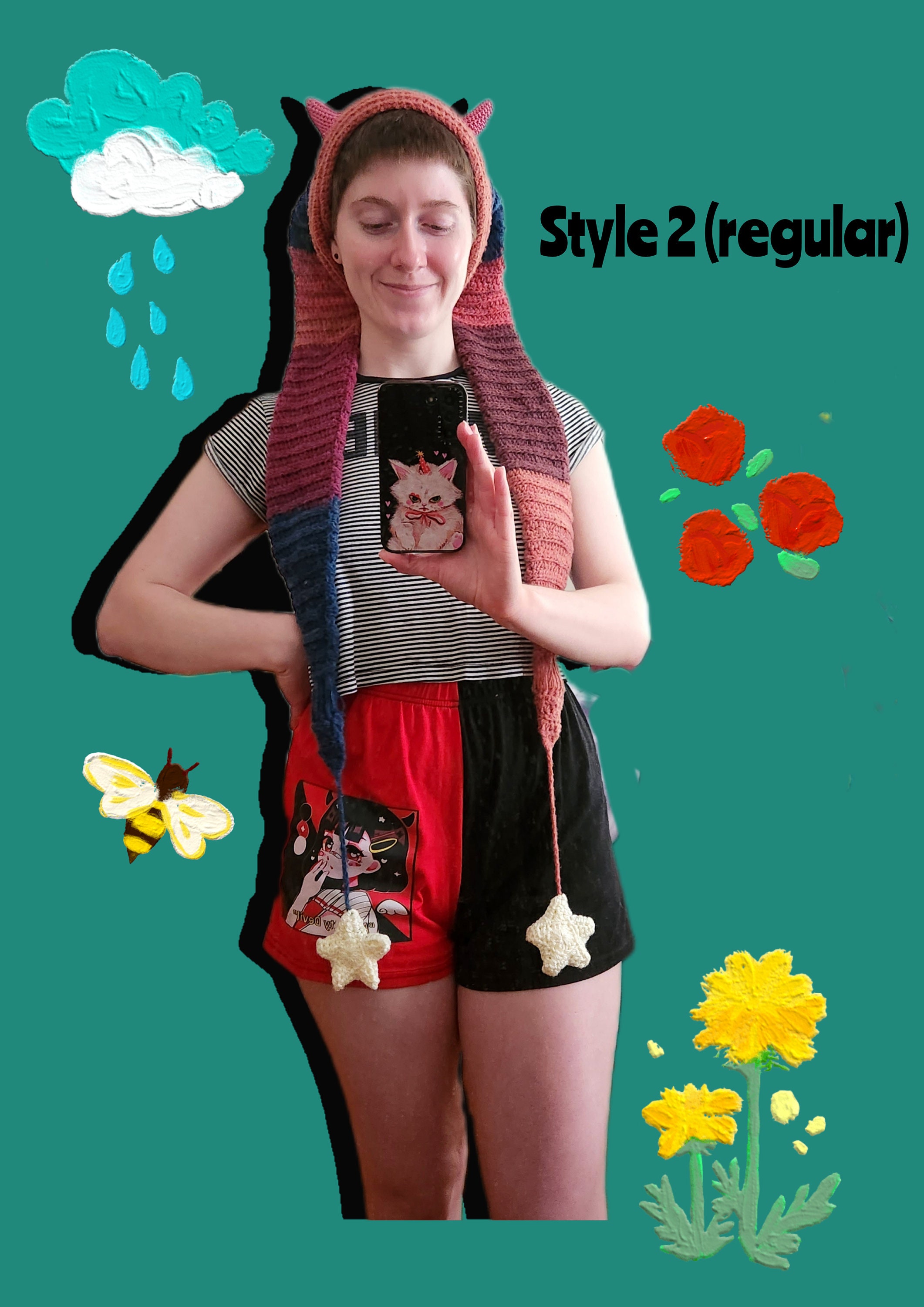 Slouchy Clowncore Aesthetic Hat Sensory Friendly Jester Costume Soft ...