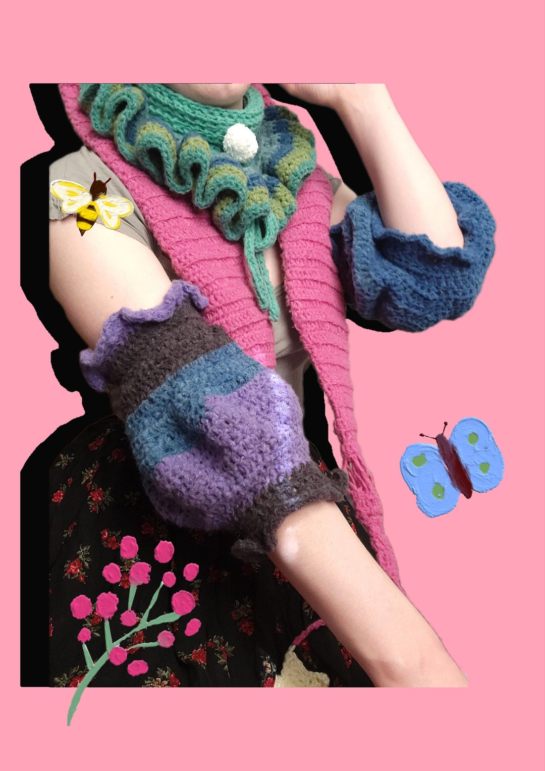 Super Soft Clowncore Aesthetic Arm Puffs Colorful Unique Handmade ...