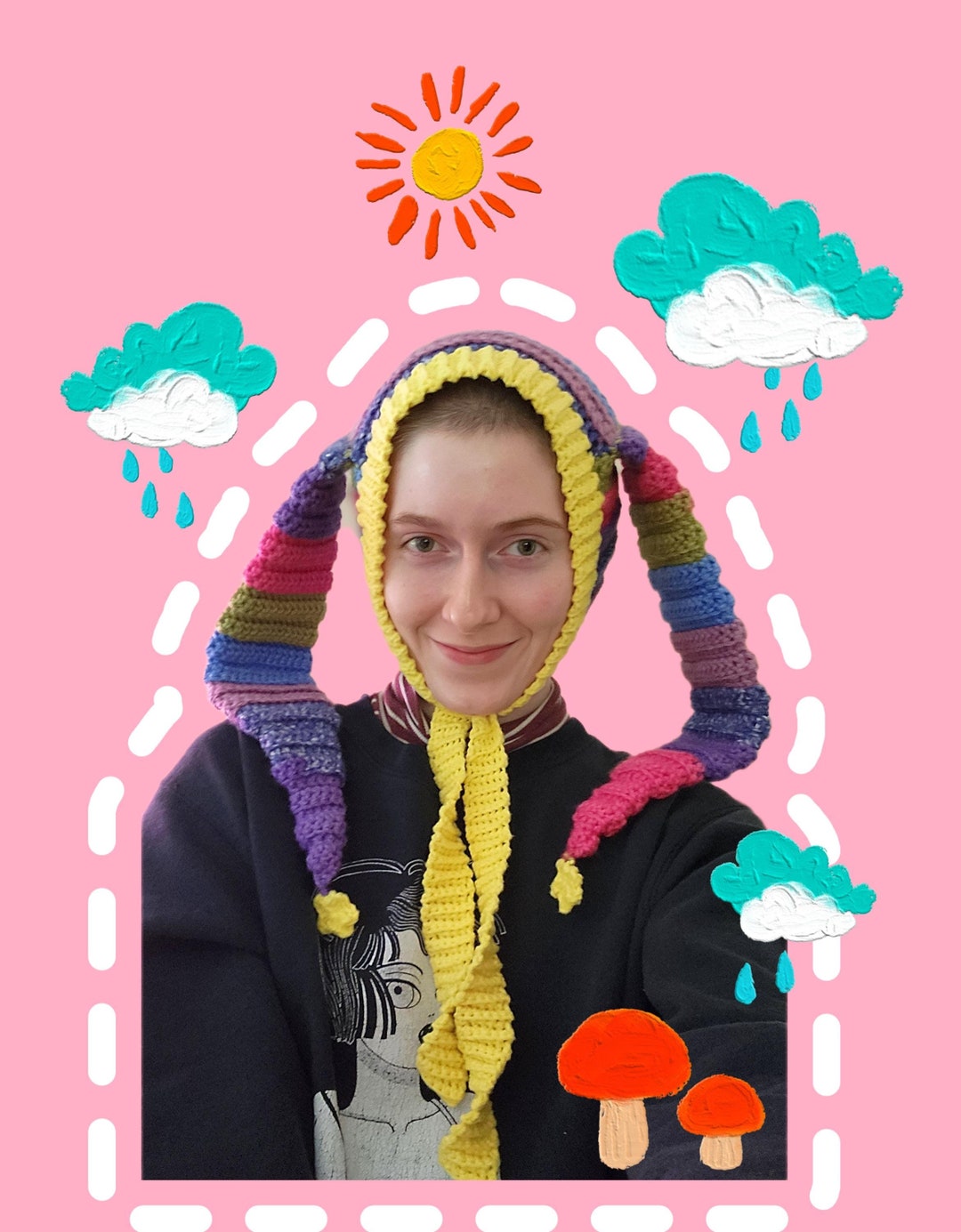 Clowncore Aesthetic Bonnet *READY TO SHIP* Unique Jester Costume Soft ...