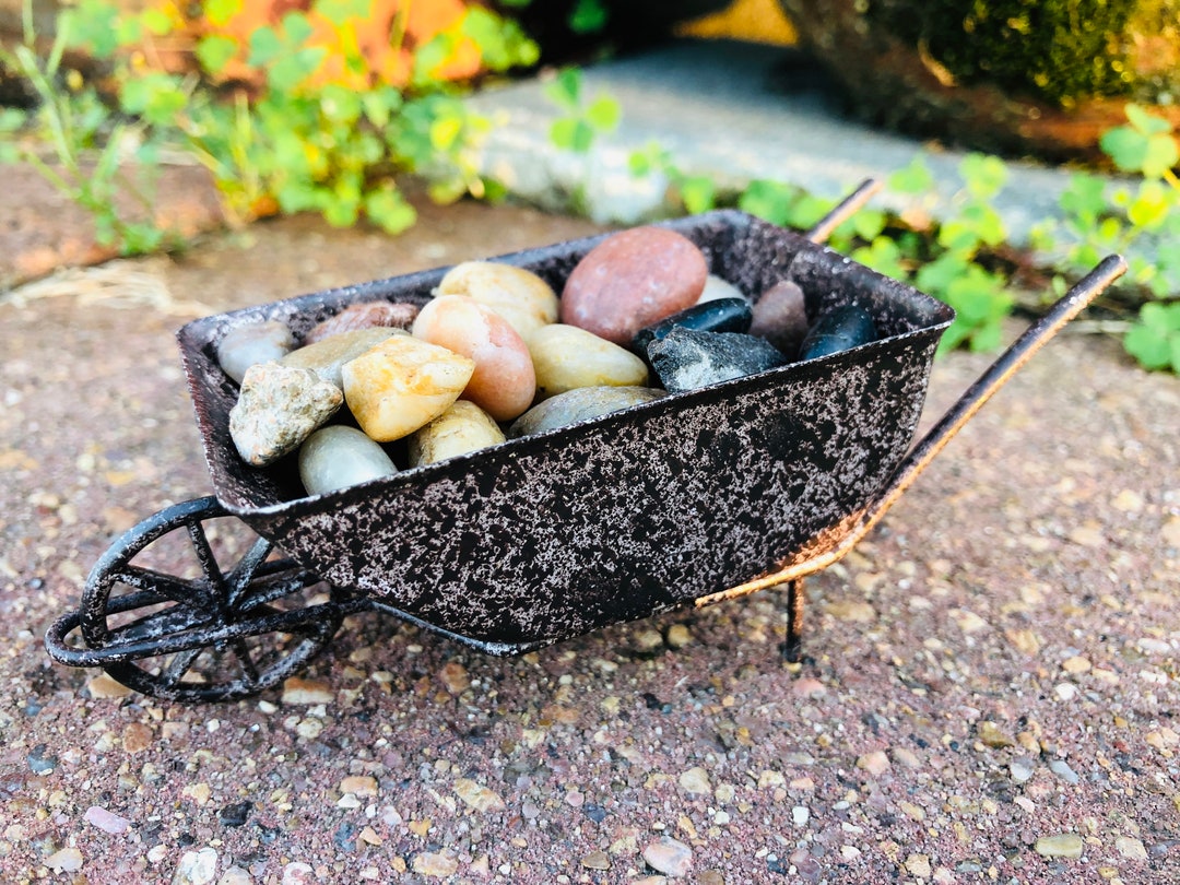 Miniature Metal Wheelbarrow: Fairy Garden Dollhouse Decor - Etsy