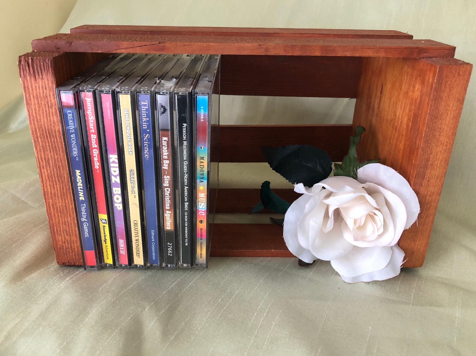 Support de CD en bois vintage Napa Valley porte-boîte à | Etsy