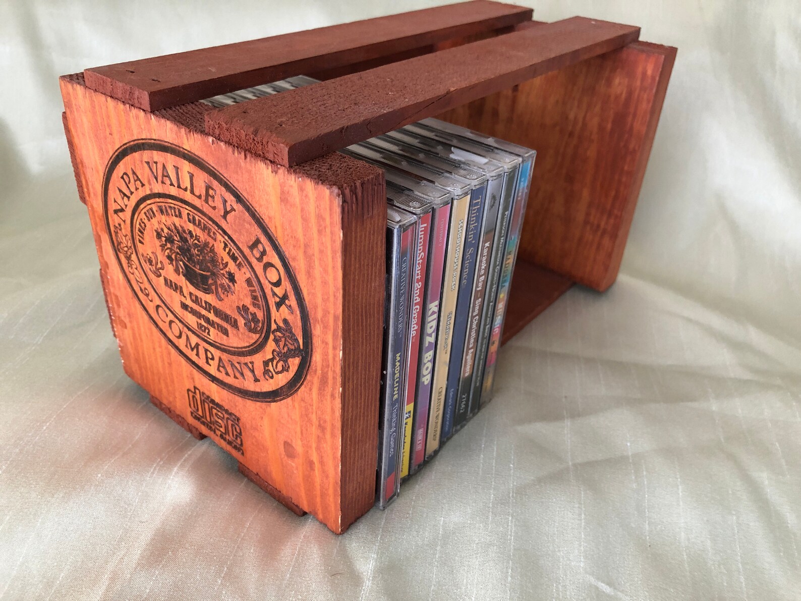 Support de CD en bois vintage Napa Valley porte-boîte à | Etsy
