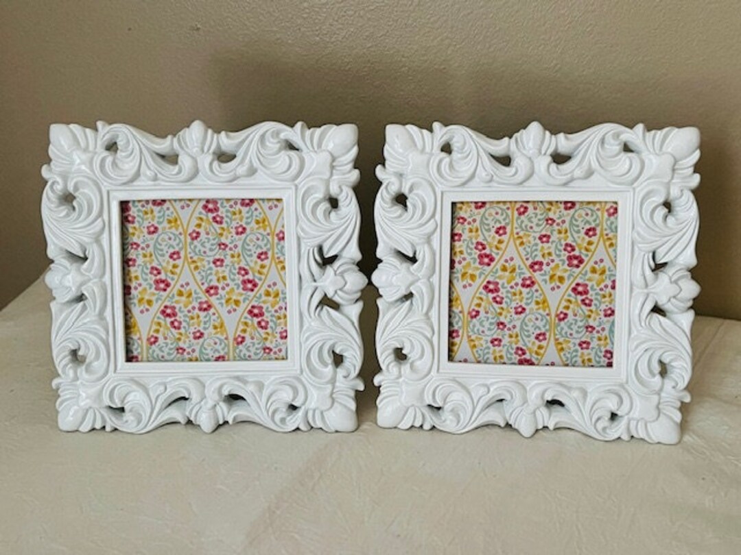 Laura Ashley Picture Frames: White Ornate Resin Shabby Chic Cottage Decor - Etsy