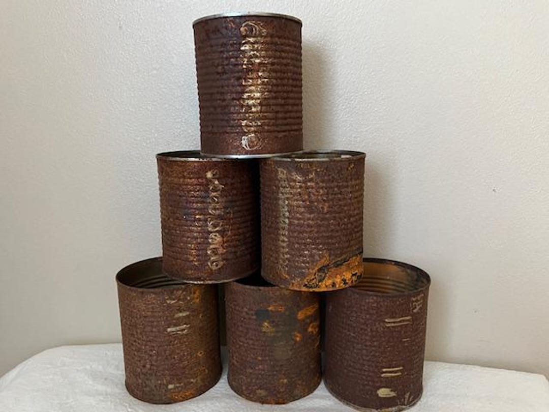 Rusty Tin Cans, Rustic Rusty Cans, Primitive Rustic Rusty Cans ...