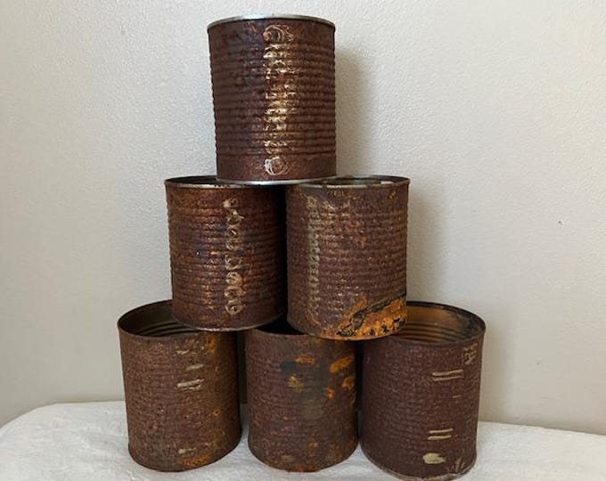 Rusty Tin Cans, Rustic Rusty Cans, Primitive Rustic Rusty Cans ...