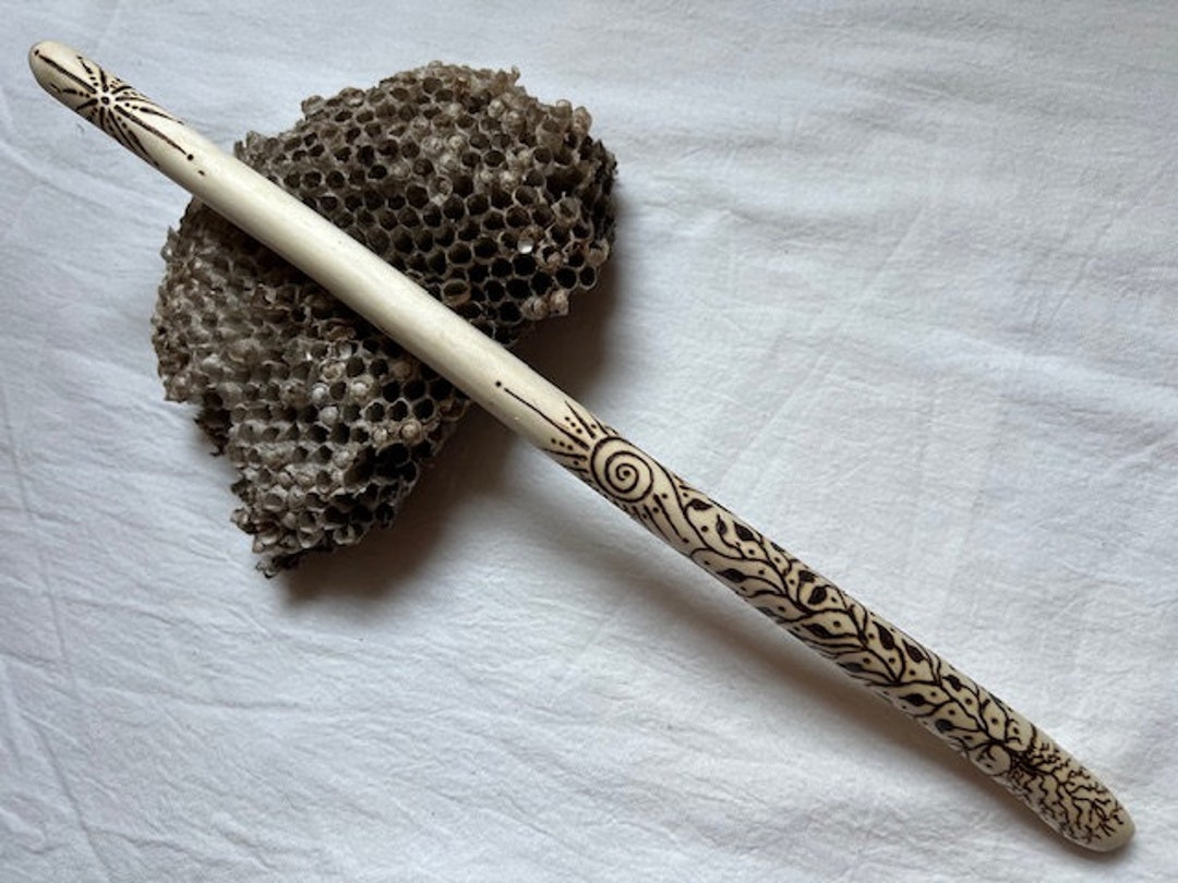 Willow Wand, Tree of Life Wand, Wiccan Wand, Handmade Wand, Wood Burned ...