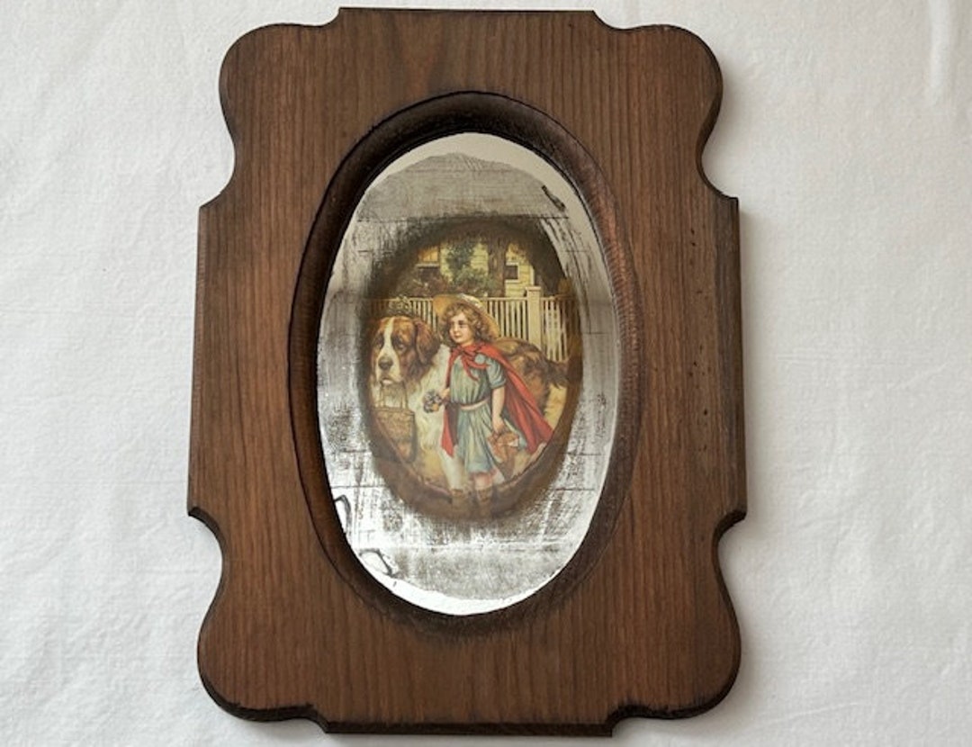 Vintage Mirror Art, Reflective Art, Mirrored Print, Decorative Printed ...