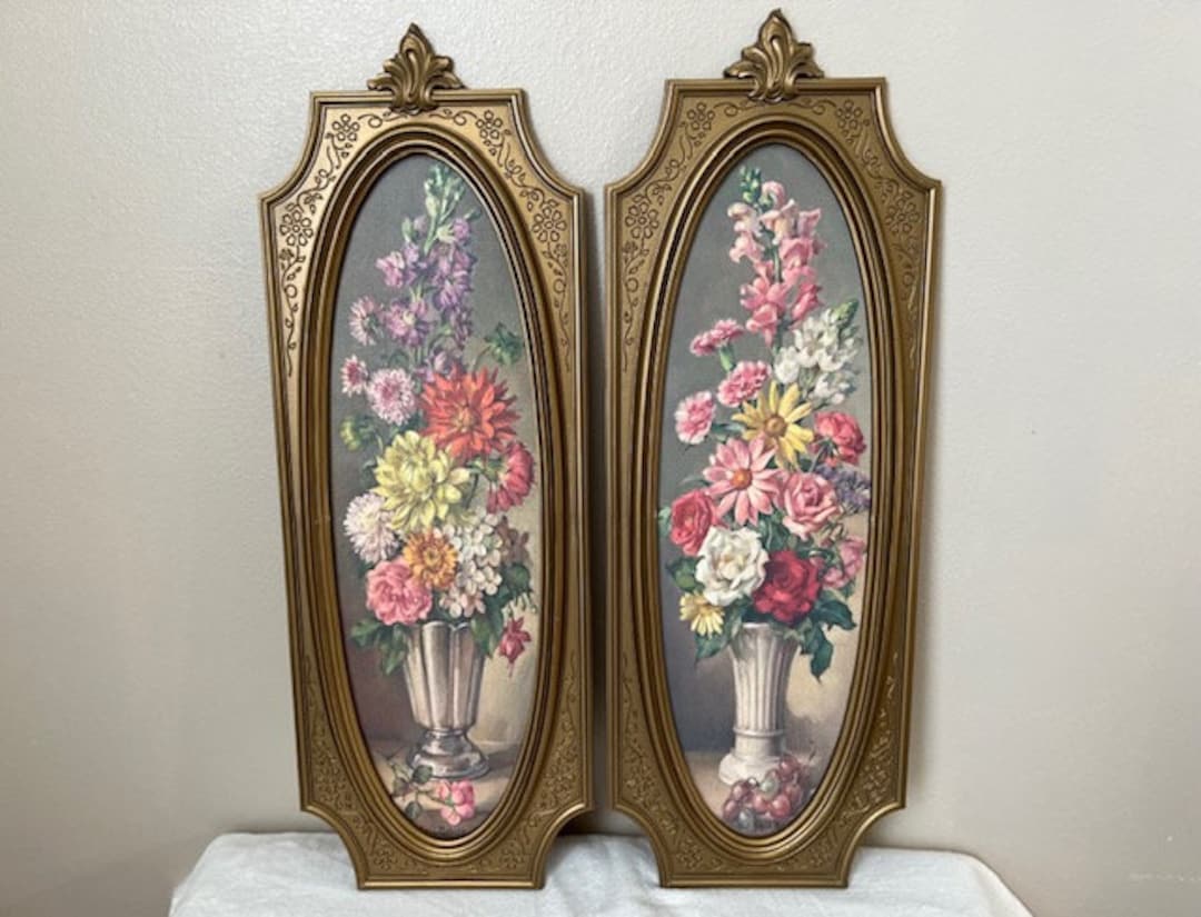 Cecil Rubino Floral Prints, Syroco Wall Hangings, MCM Wall Decor ...