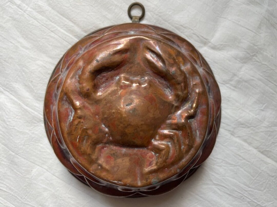 Copper Crab Gelatin Mold, Vintage Gelatin Mold, Vintage Copper Gelatin ...