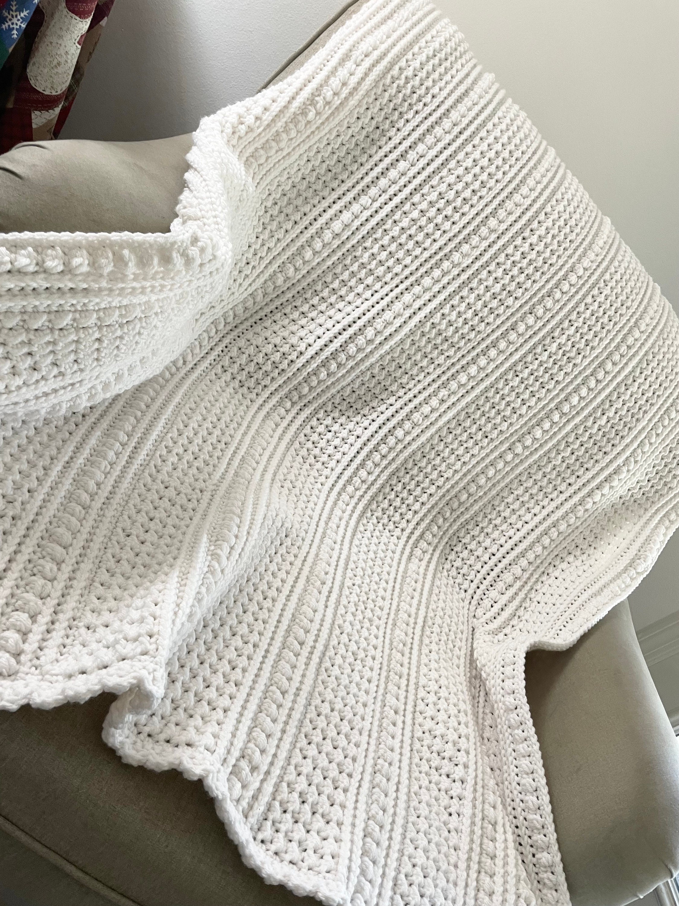 COZY SNOW BLANKET, Crochet Berry Stitch Blanket, Comfortable, Throw ...