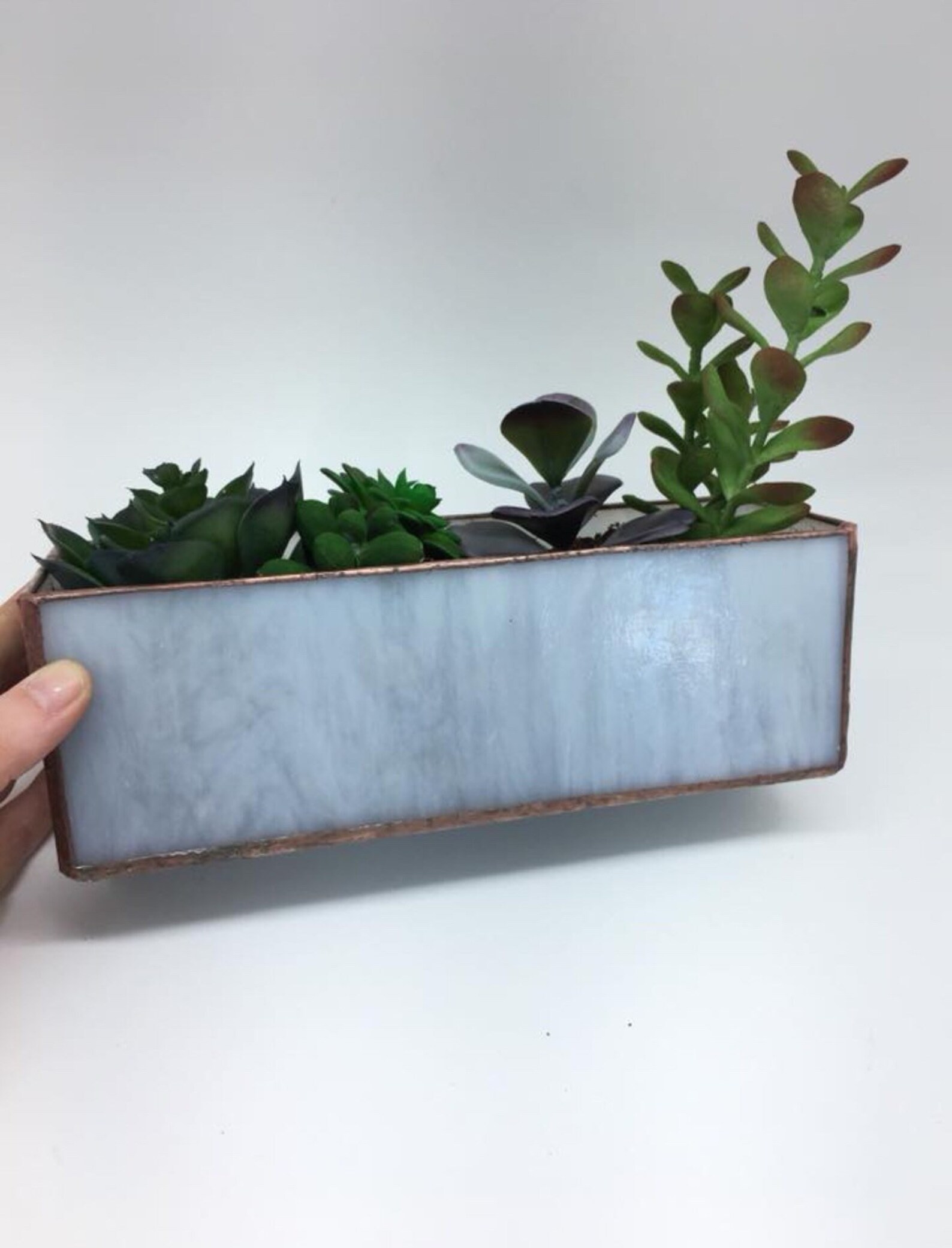 Modern Stained Glass Decorative Planter Box | Etsy