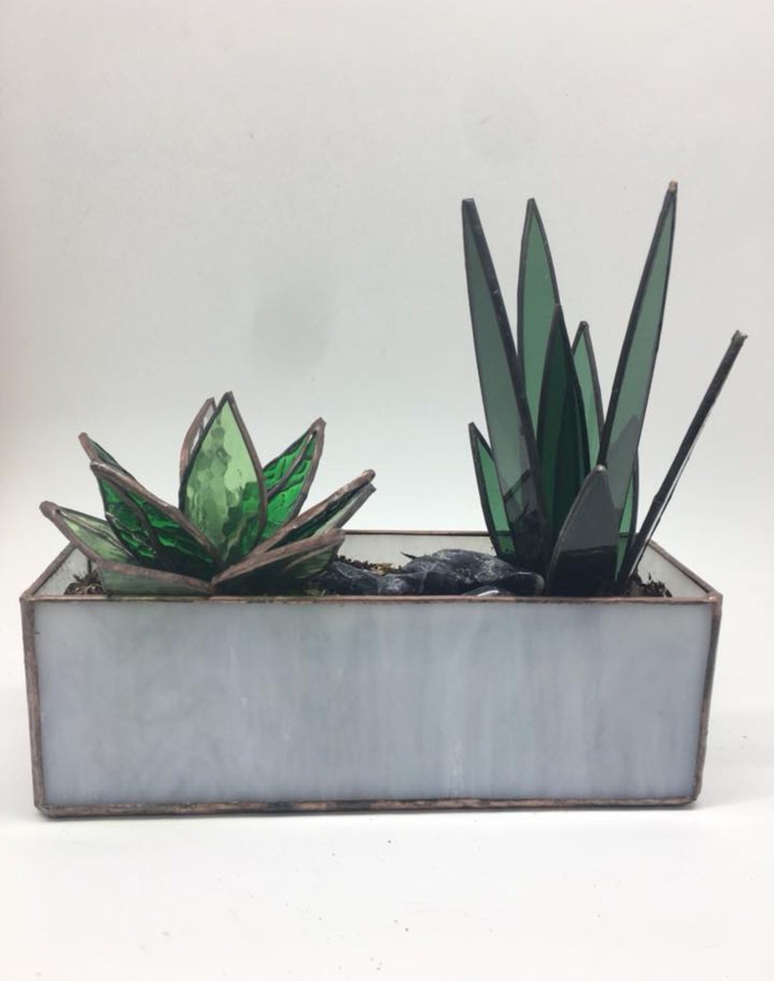 Modern Stained Glass Decorative Planter Box | Etsy