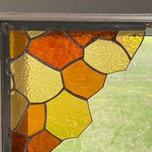 Whimsical Honeycomb Stained Glass Corner Set - Etsy
